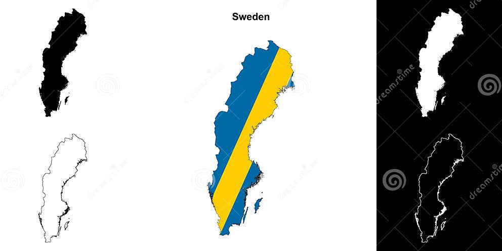 Sweden outline map stock illustration. Illustration of geography ...