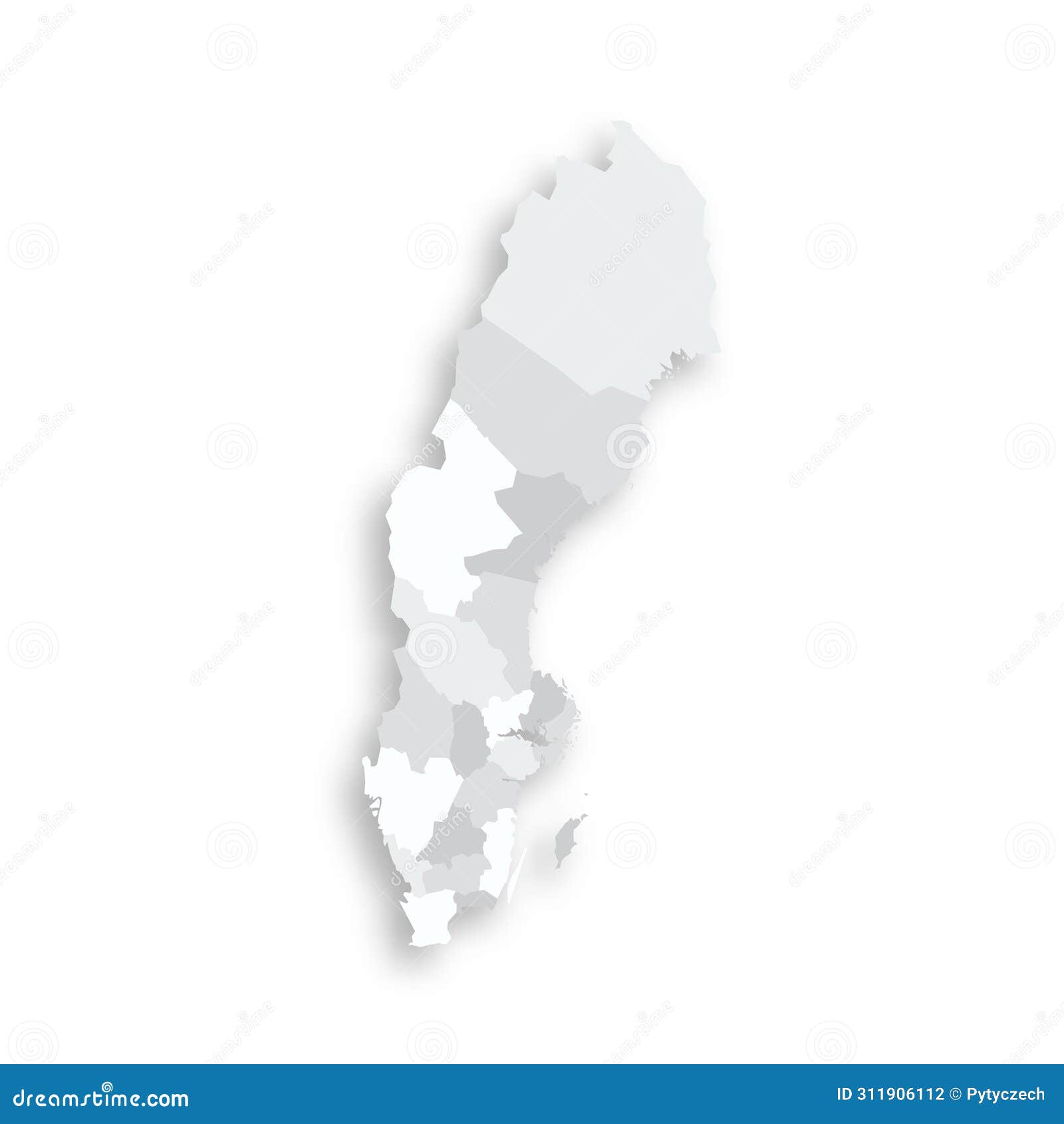 Sweden Political Map of Administrative Divisions Stock Vector ...