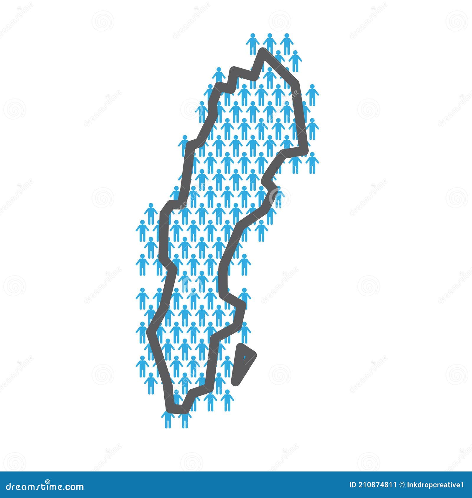 Sweden Population Map. Country Outline Made from People Figures Stock ...