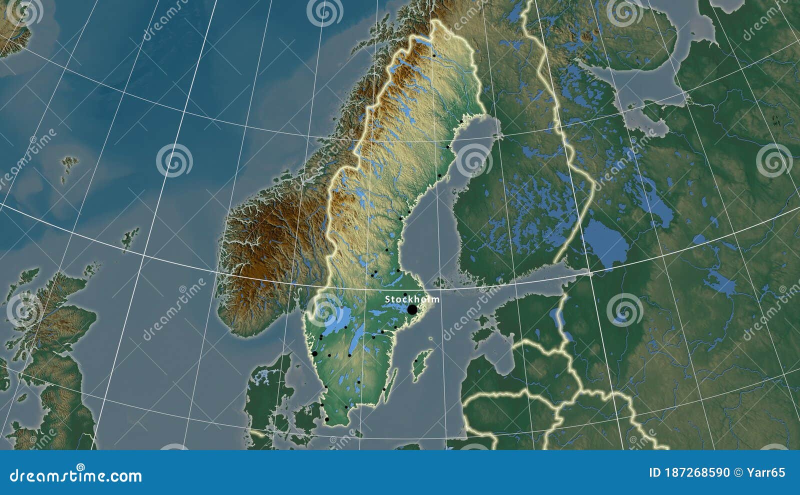 Sweden - Relief. Composition, Borders Stock Illustration - Illustration ...