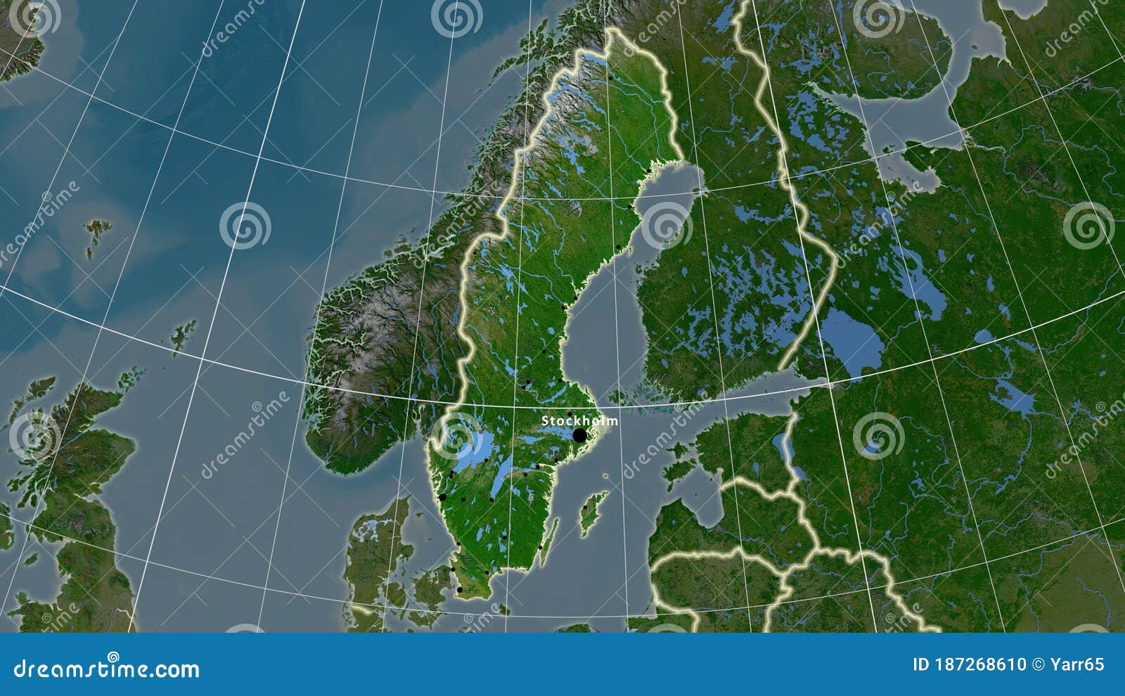 Sweden - Satellite. Composition, Borders Stock Illustration ...