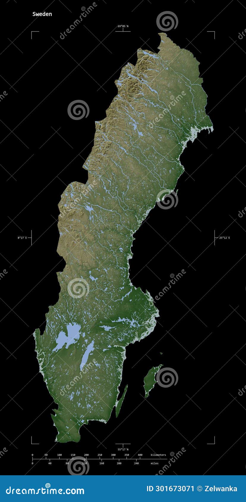 Sweden Shape on Black. Pale Stock Illustration - Illustration of ...