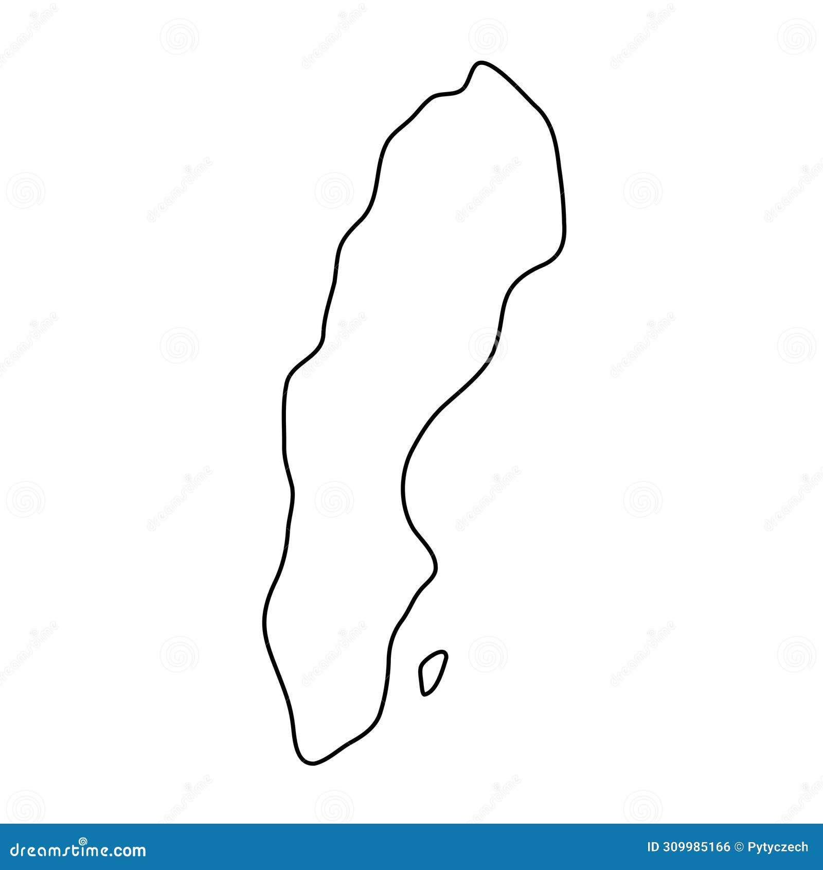 Sweden Simplified Vector Outline Map Stock Vector - Illustration of ...
