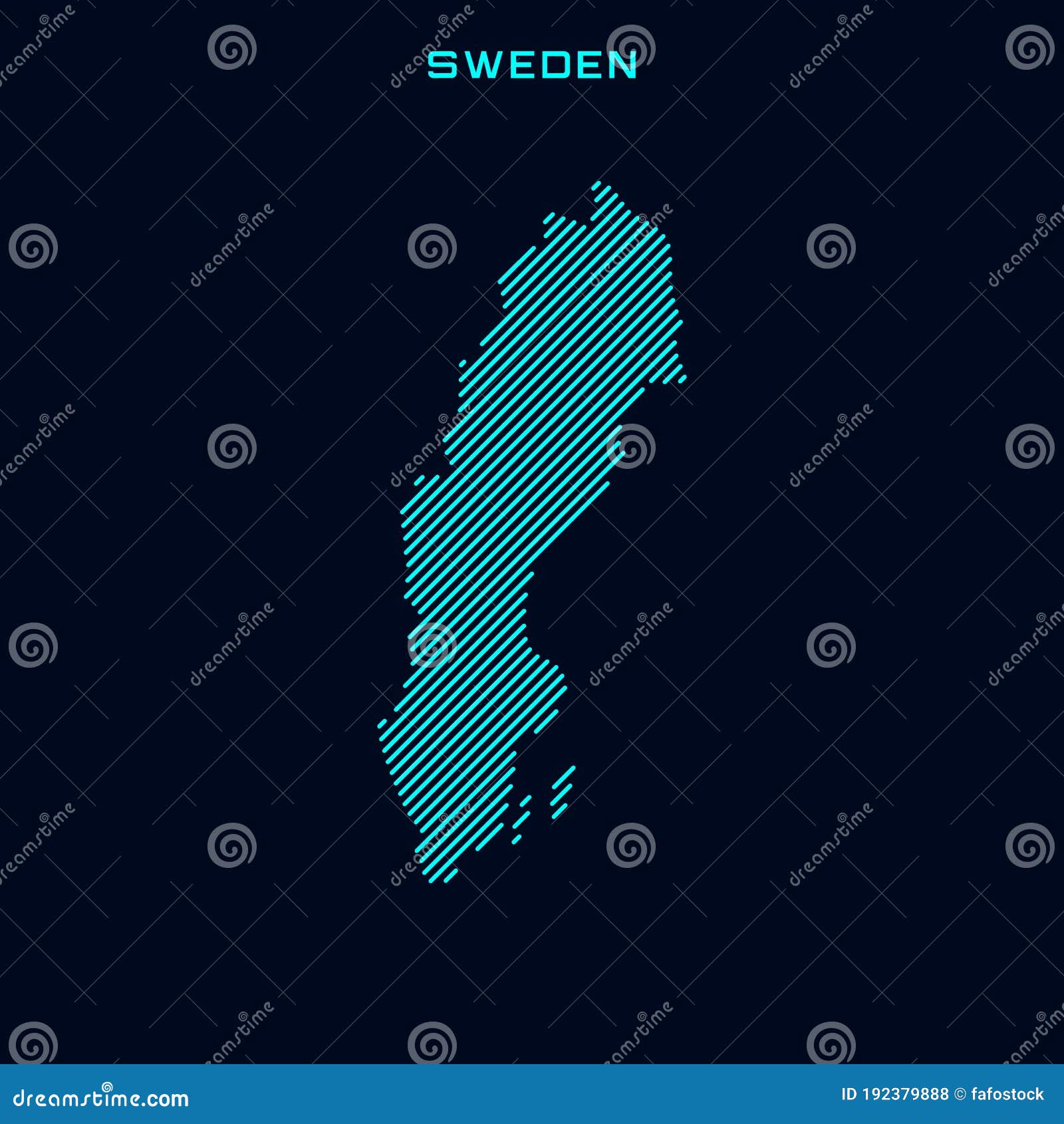 Sweden Striped Map Vector Design Template with Blue Background. Stock ...