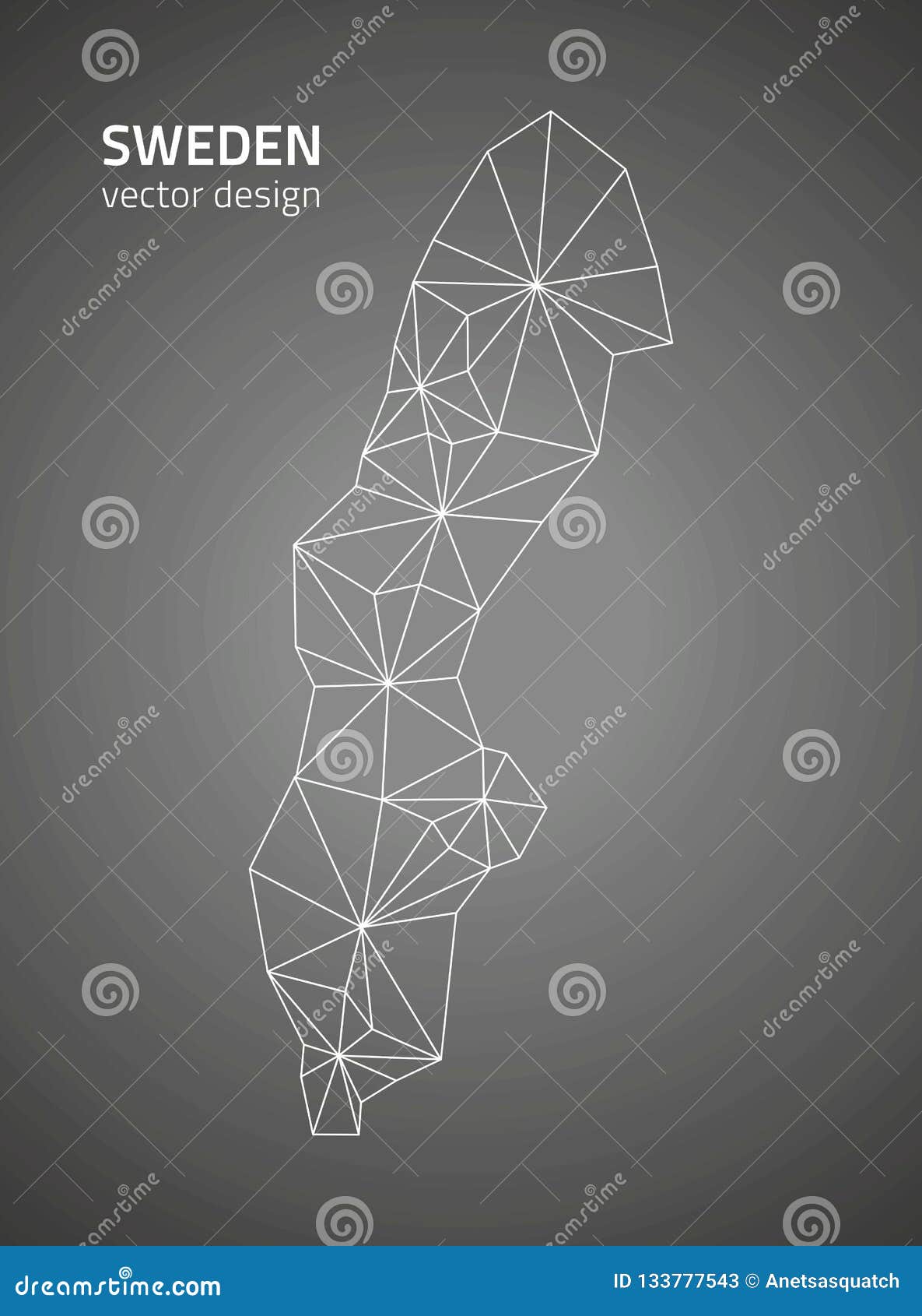 Sweden Vector Contour Black and Grey Map Stock Vector - Illustration of ...