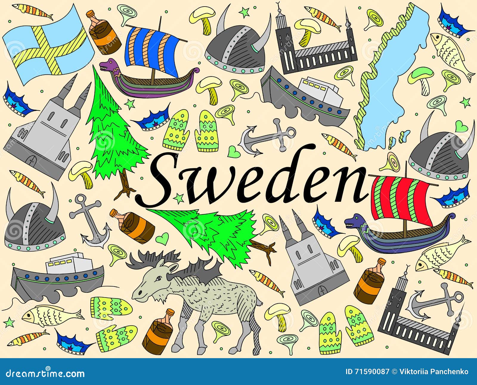 Sweden vector illustration stock vector. Illustration of glove - 71590087