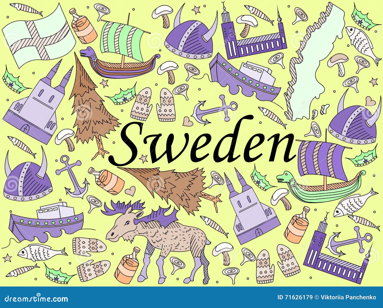 Sweden vector illustration stock vector. Illustration of clipart - 71626179