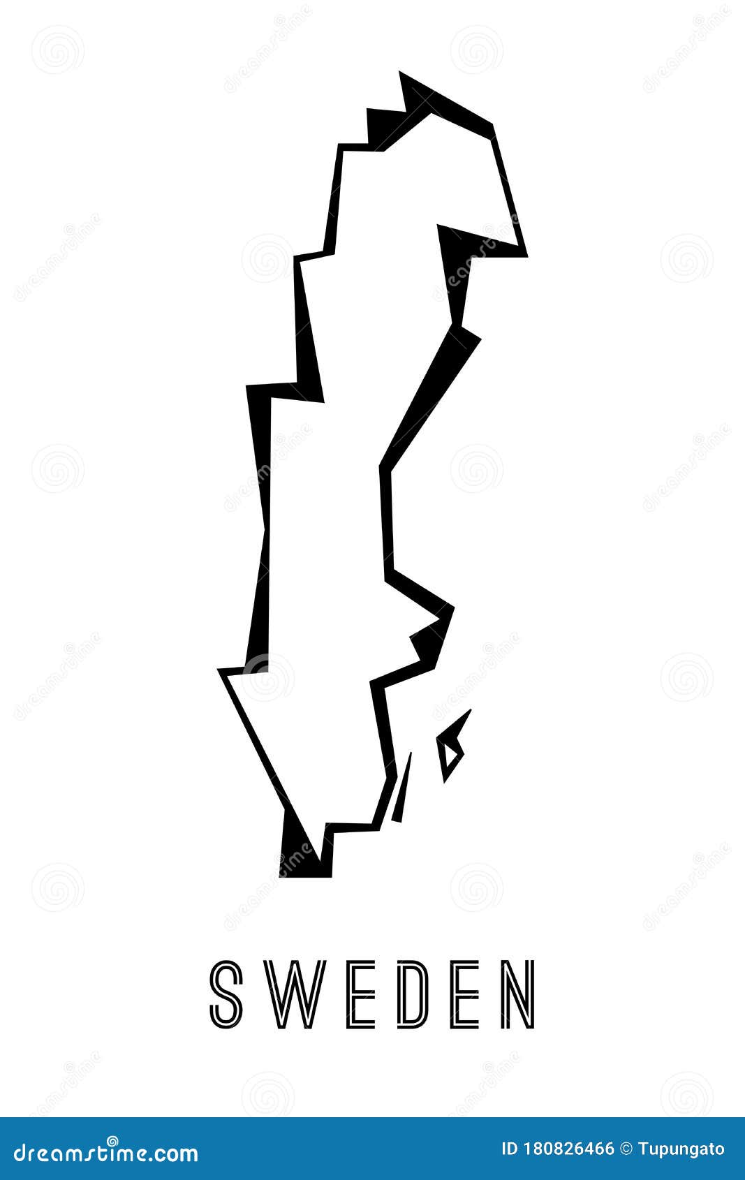 Sweden vector simple map stock vector. Illustration of border - 180826466