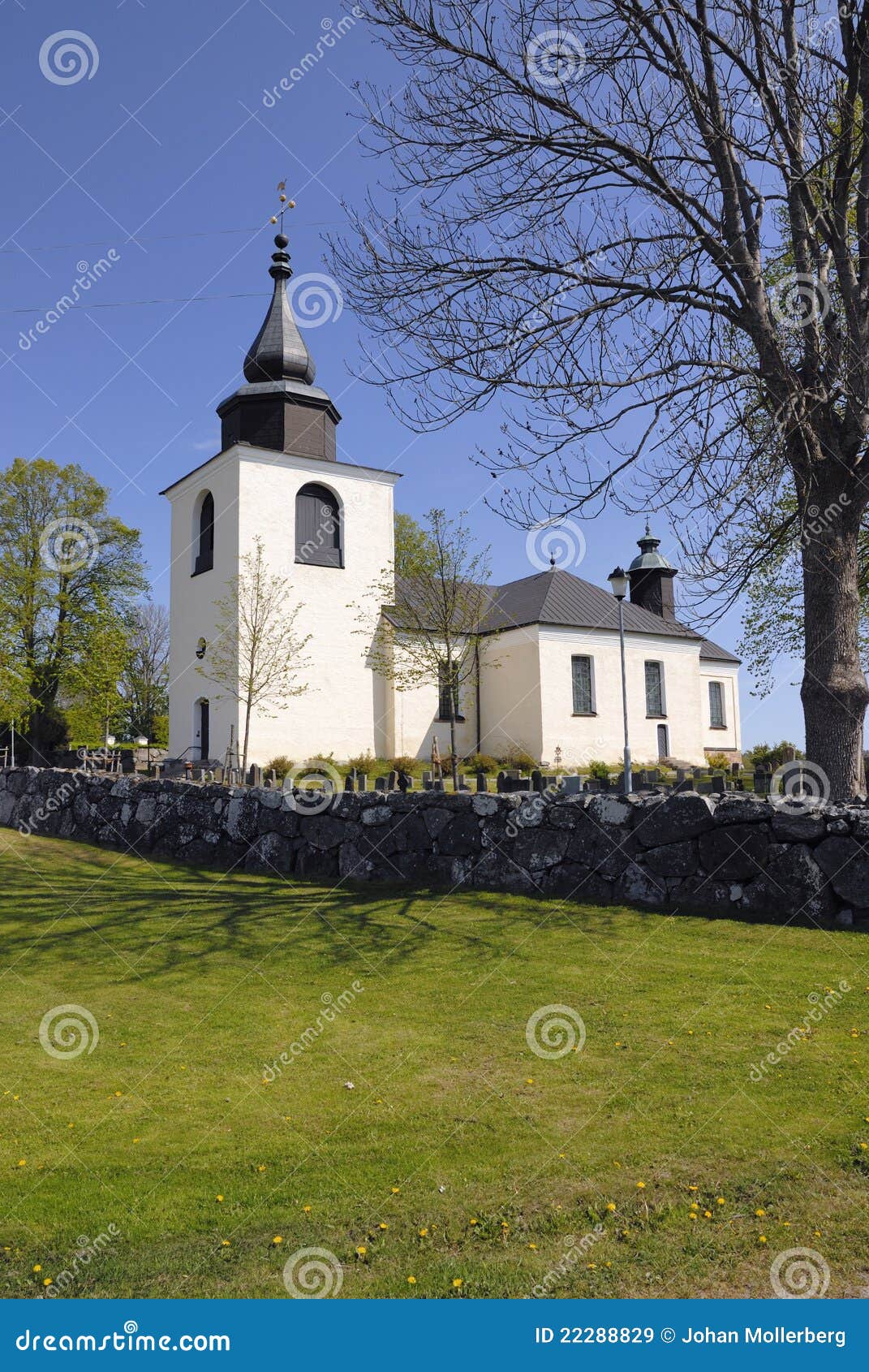 Swedish church stock image. Image of lawn, summer, christianity - 22288829