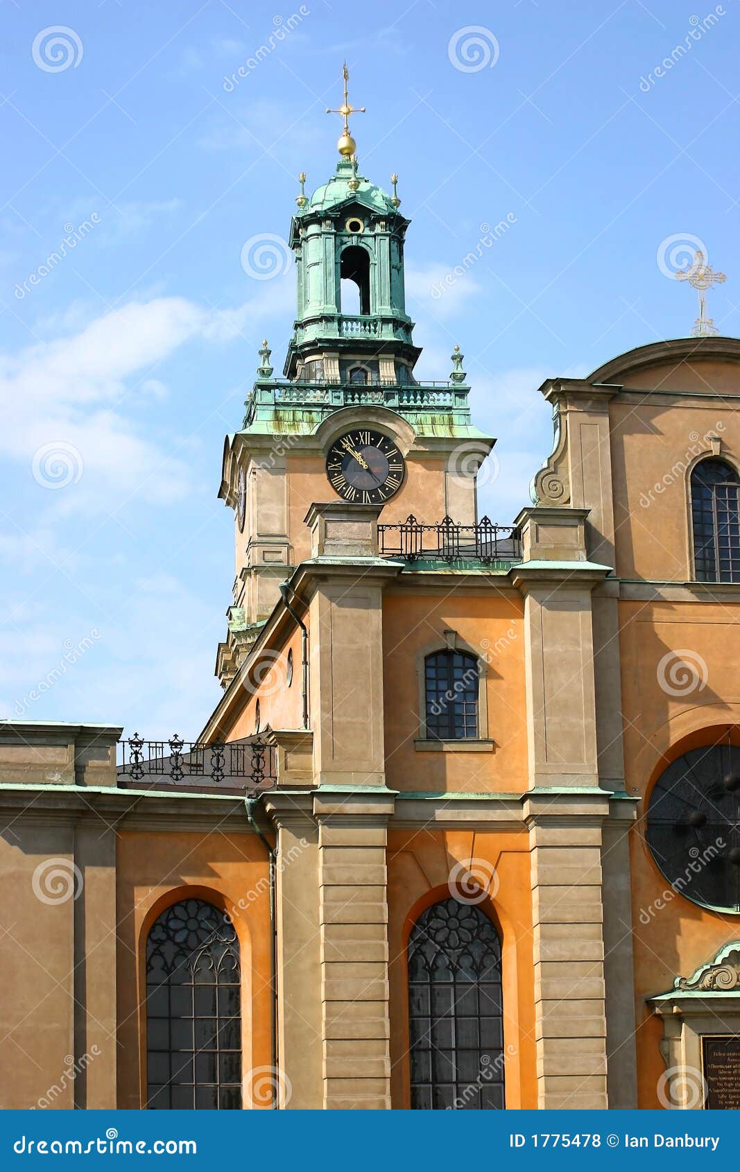 Swedish Clock Tower stock photo. Image of cobble, city - 1775478