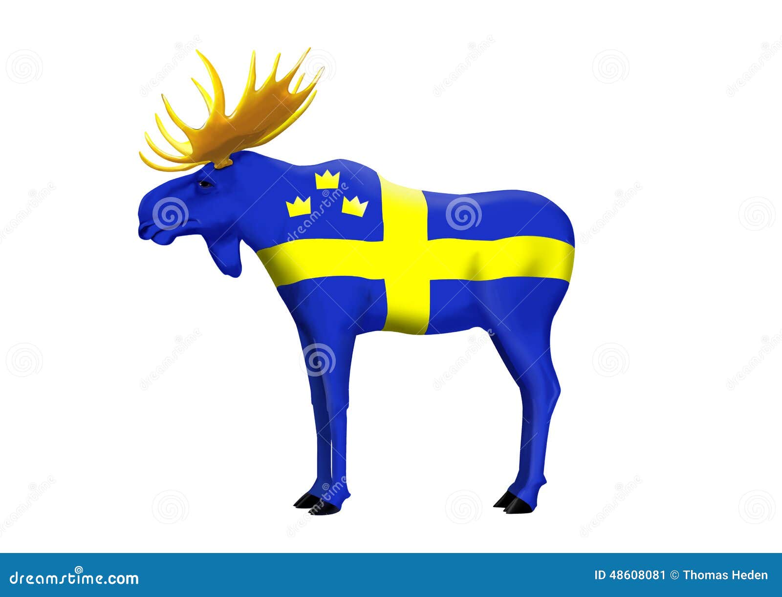 Swedish Elk stock illustration. Illustration of yellow - 48608081