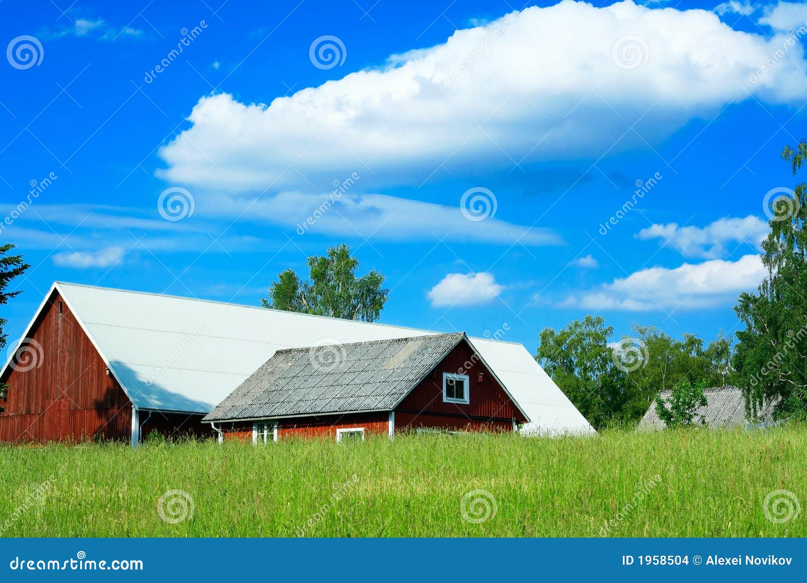 Swedish farm scenery stock photo. Image of labor, blue - 1958504