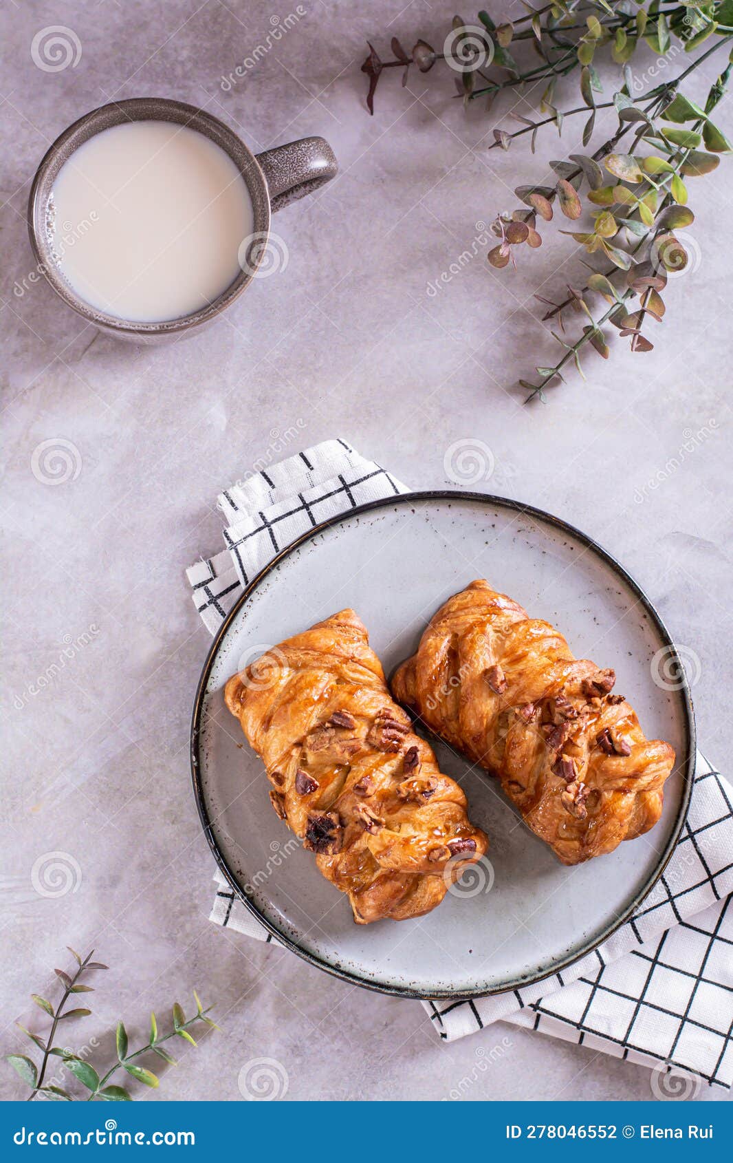 Swedish Fika Time with Fresh Cinnamon Buns and a Cup of Latte on the ...