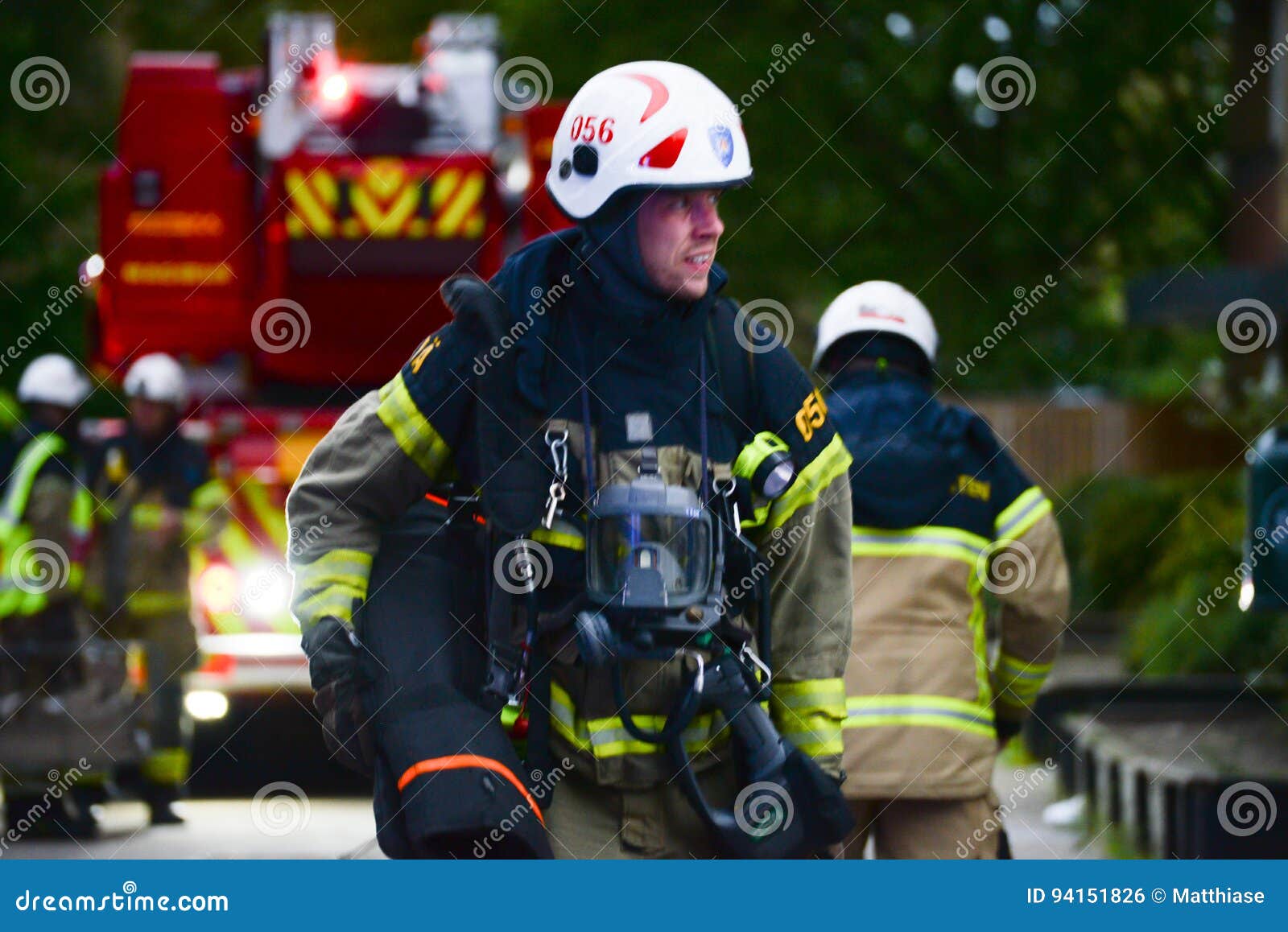 Swedish Firefighters on Scene Stock Photo - Image of truck, sweden ...