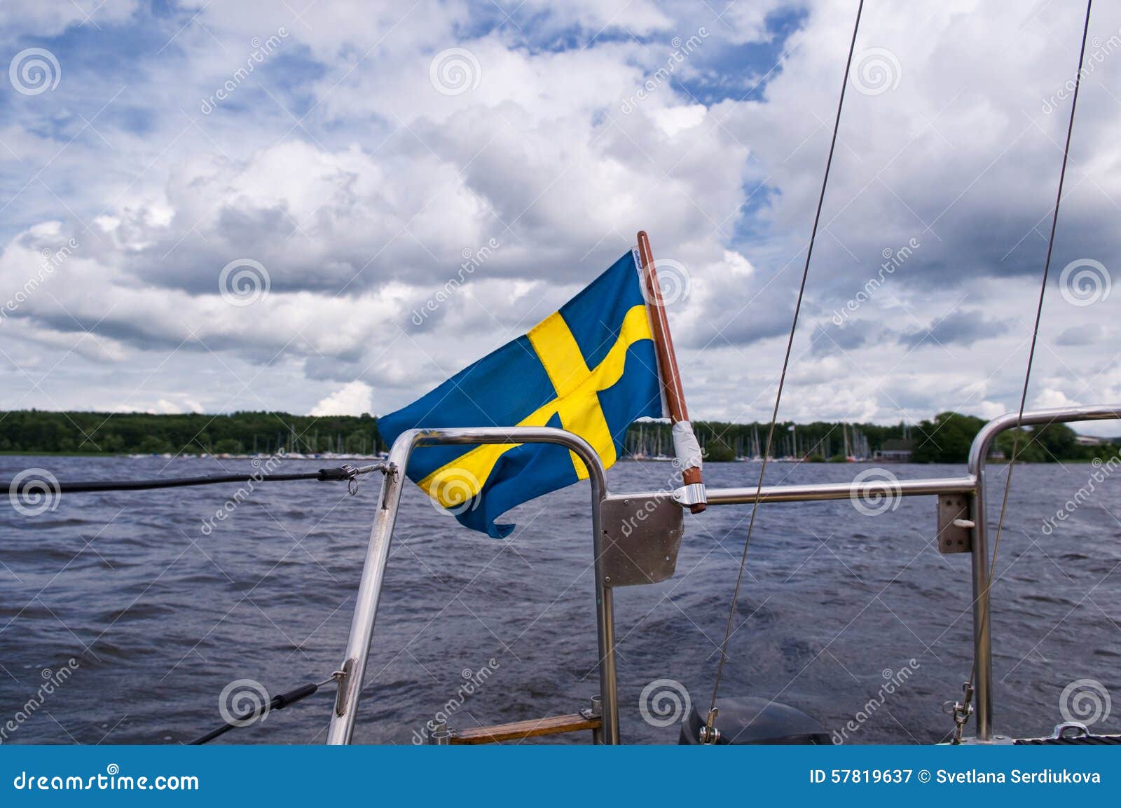 Swedish Flag on Boat stock image. Image of swedish, national - 57819637