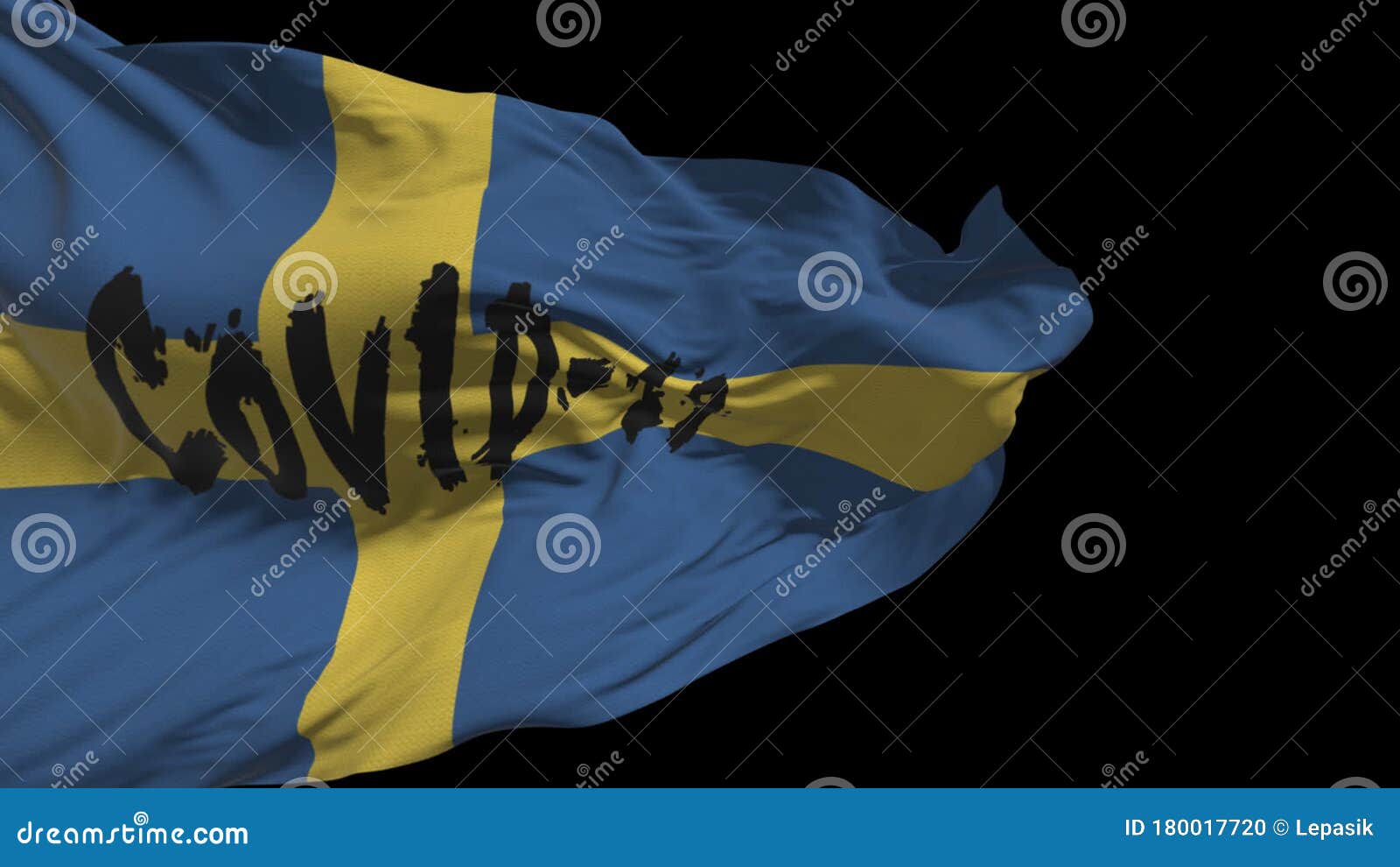 Swedish Flag Flying in the Wind, Alpha Channel, Looped Video, Stock ...