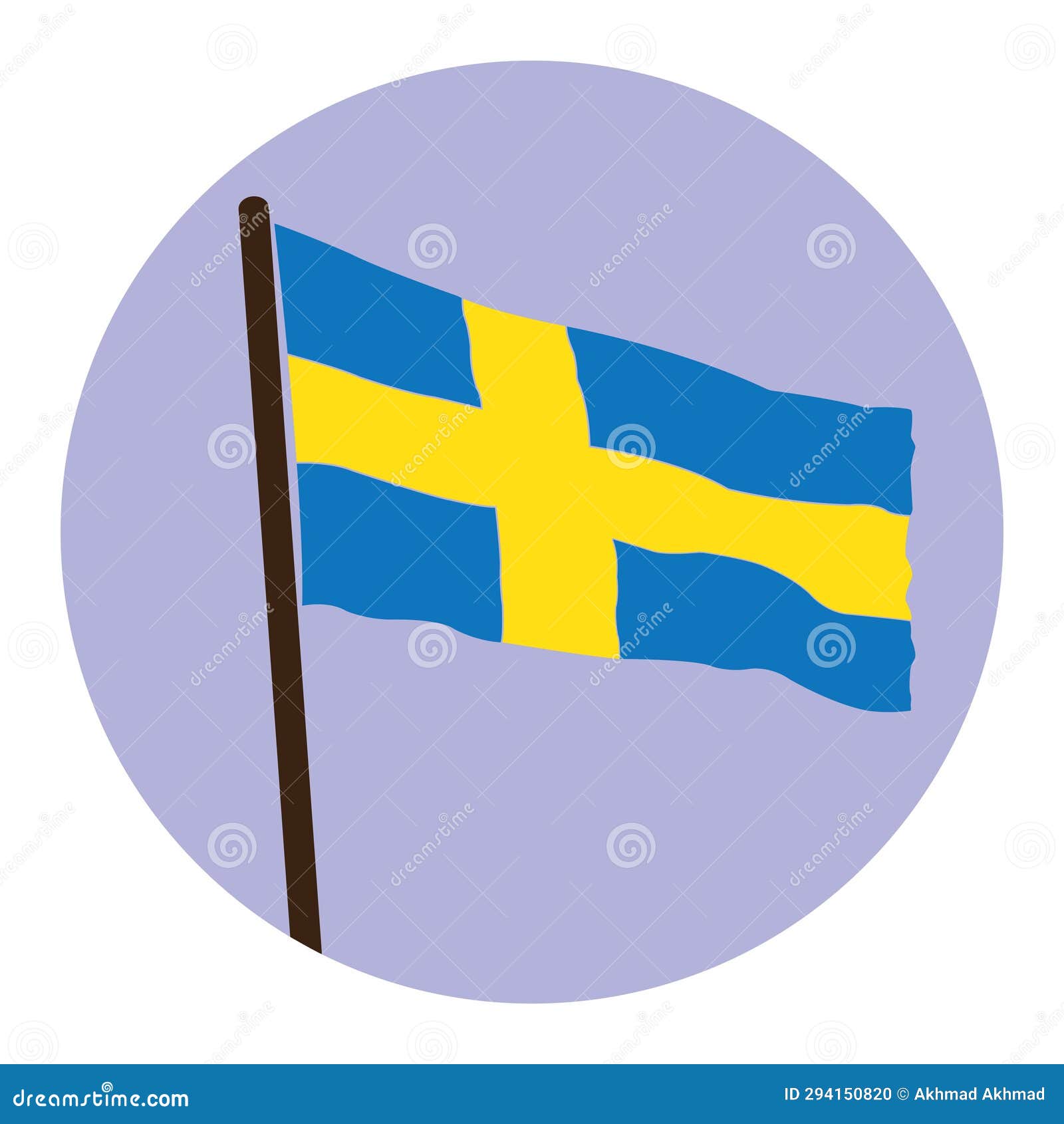 Swedish flag icon stock vector. Illustration of isolated - 294150820