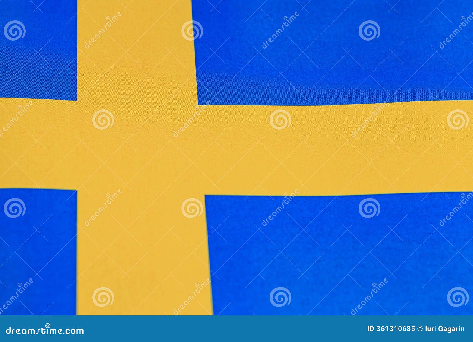 Swedish Flag with Yellow Cross on Blue Background Stock Image - Image ...