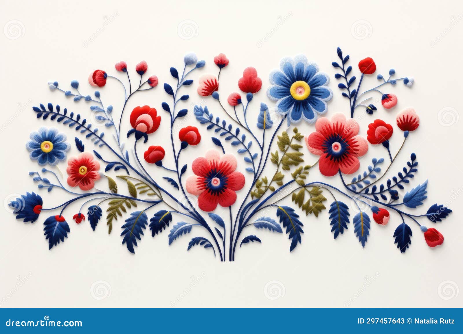 Swedish Folk Art Dala Or Daleclarian Horse Seamless Pattern In Black ...