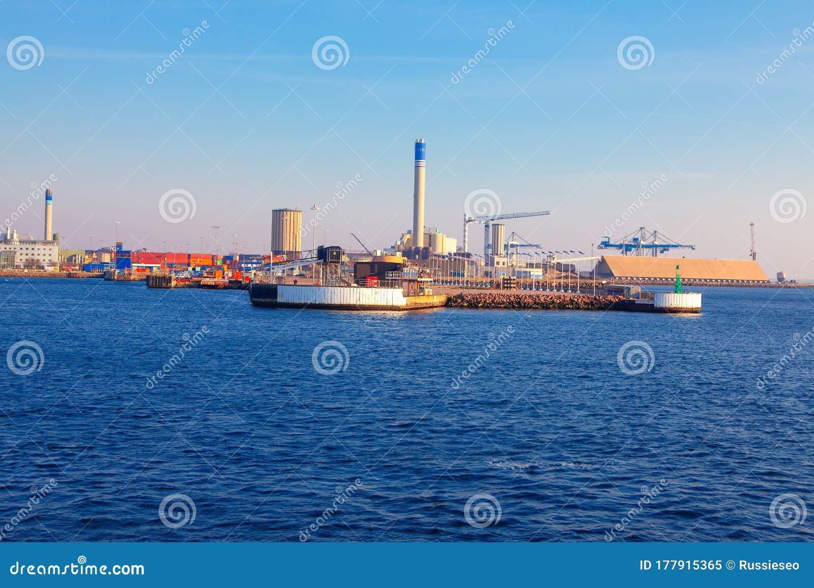 Swedish harbour stock image. Image of loading, building - 177915365