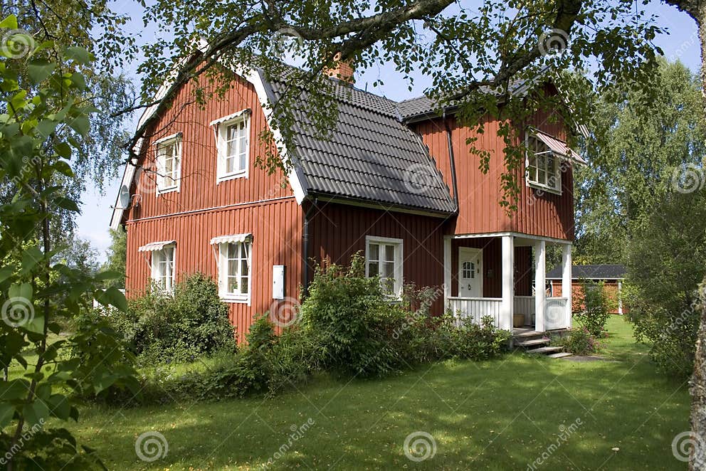 Swedish house stock image. Image of lake, nordic, exterior - 15993363