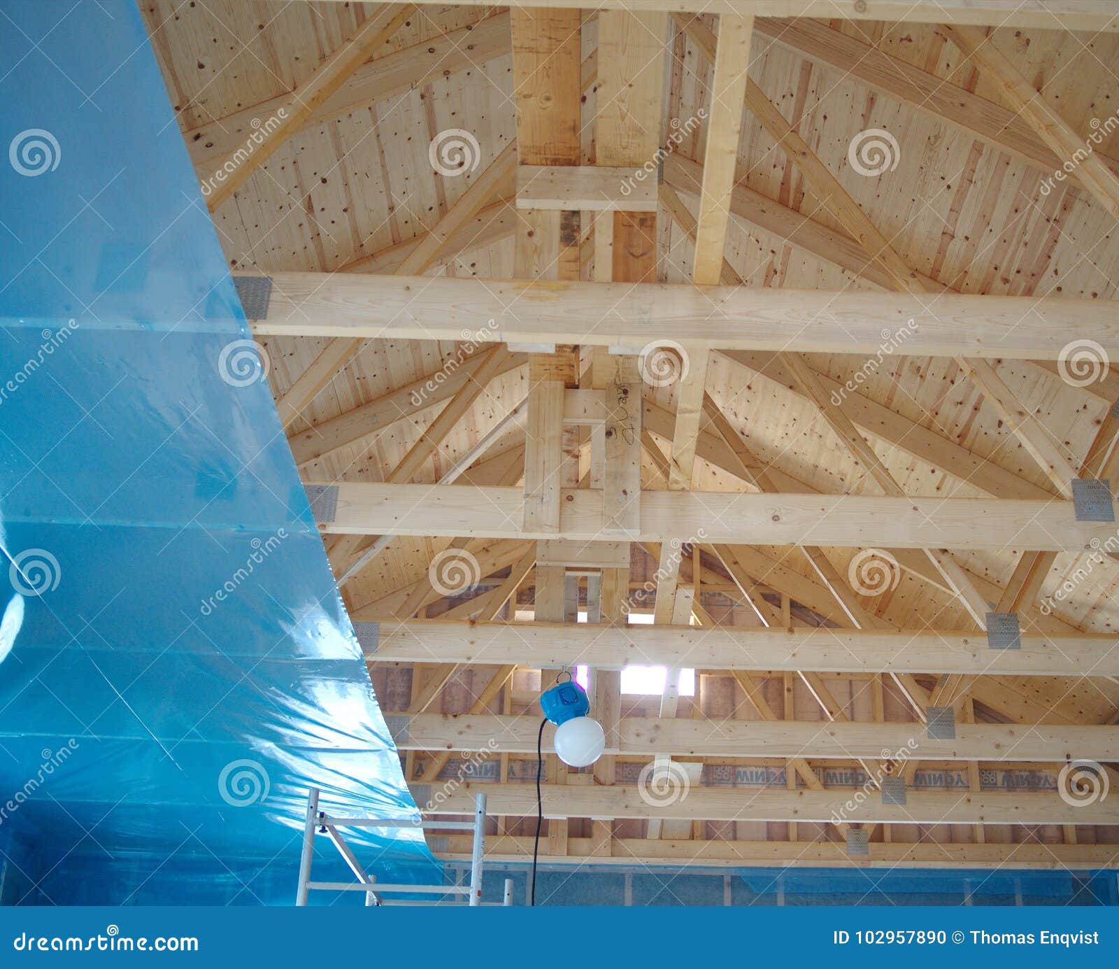Swedish House Construction. Stock Photo - Image of development ...