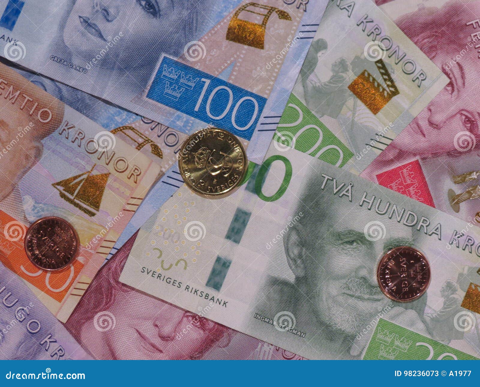 Swedish Krona Notes and Coins, Sweden Stock Image - Image of european ...