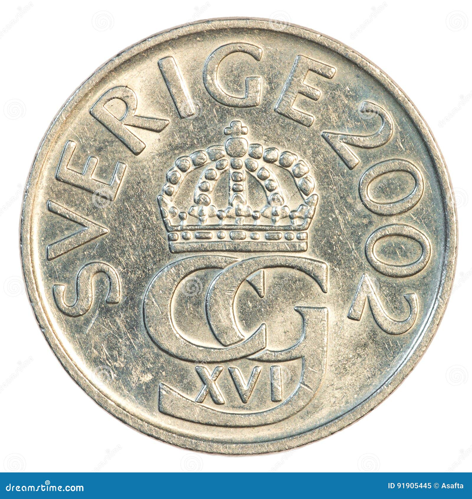 5 swedish Kronor coin stock image. Image of isolated - 91905445