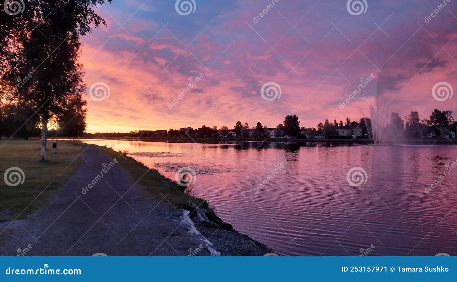 Swedish Landscape in the North of Sweden Stock Image - Image of evening ...