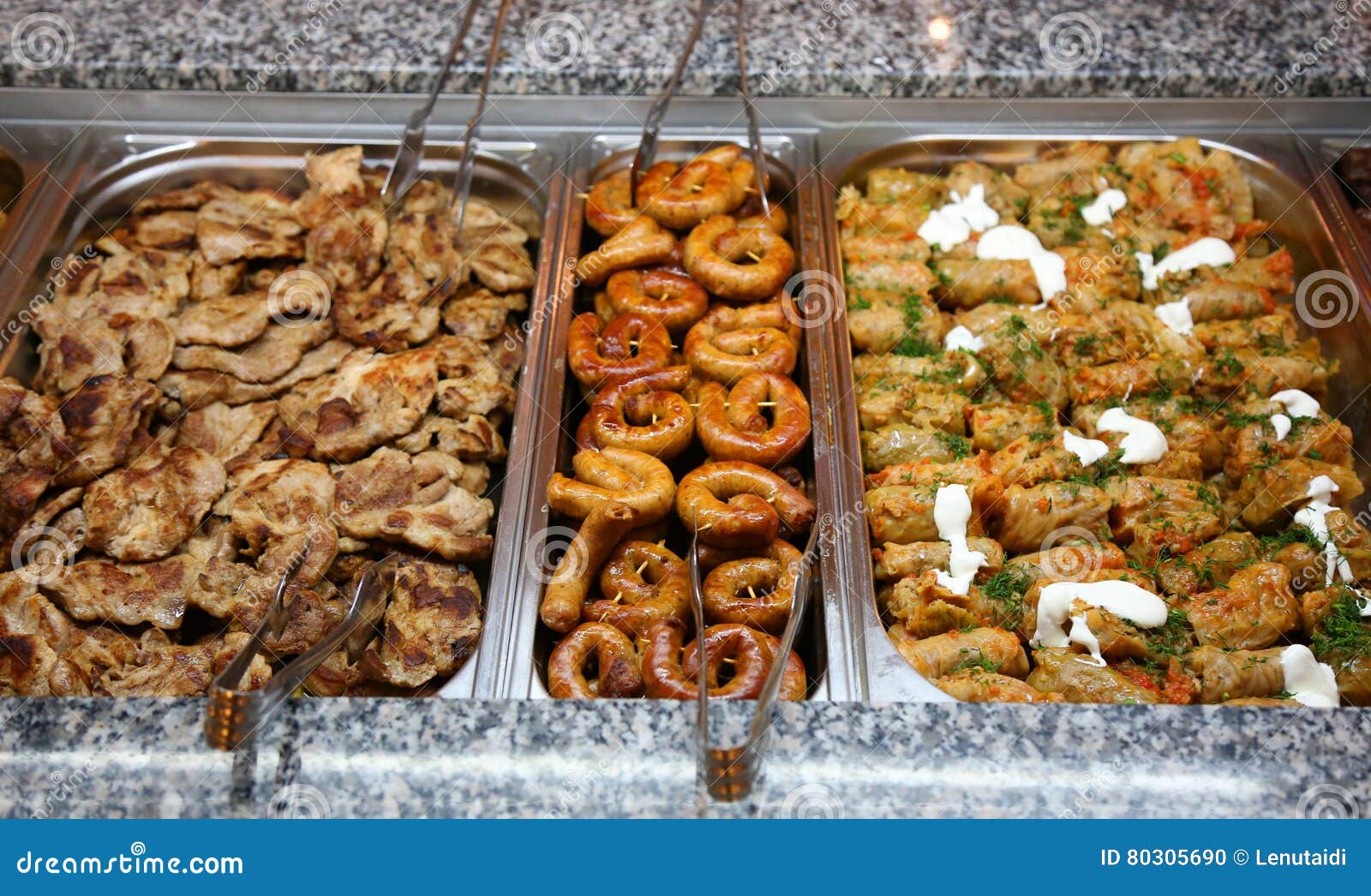 Swedish meat buffet stock photo. Image of lunch, brown - 80305690