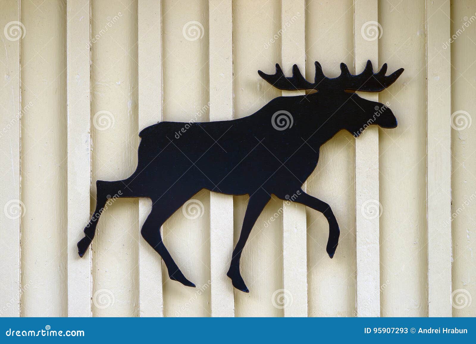 Swedish Moose Sign on the Wooden Background Stock Illustration ...