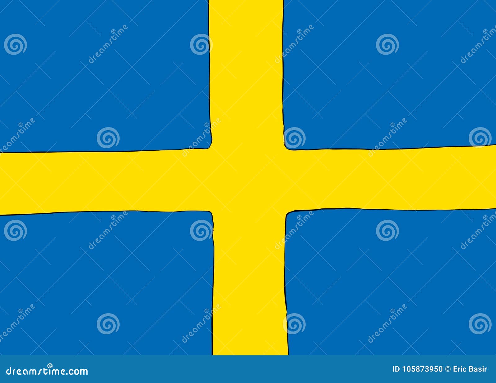 Swedish Nordic Cross Flag stock illustration. Illustration of blue ...