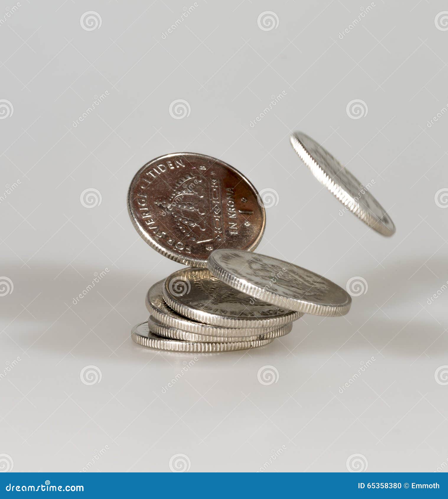 Swedish One Kronor Coins stock photo. Image of swedish - 65358380