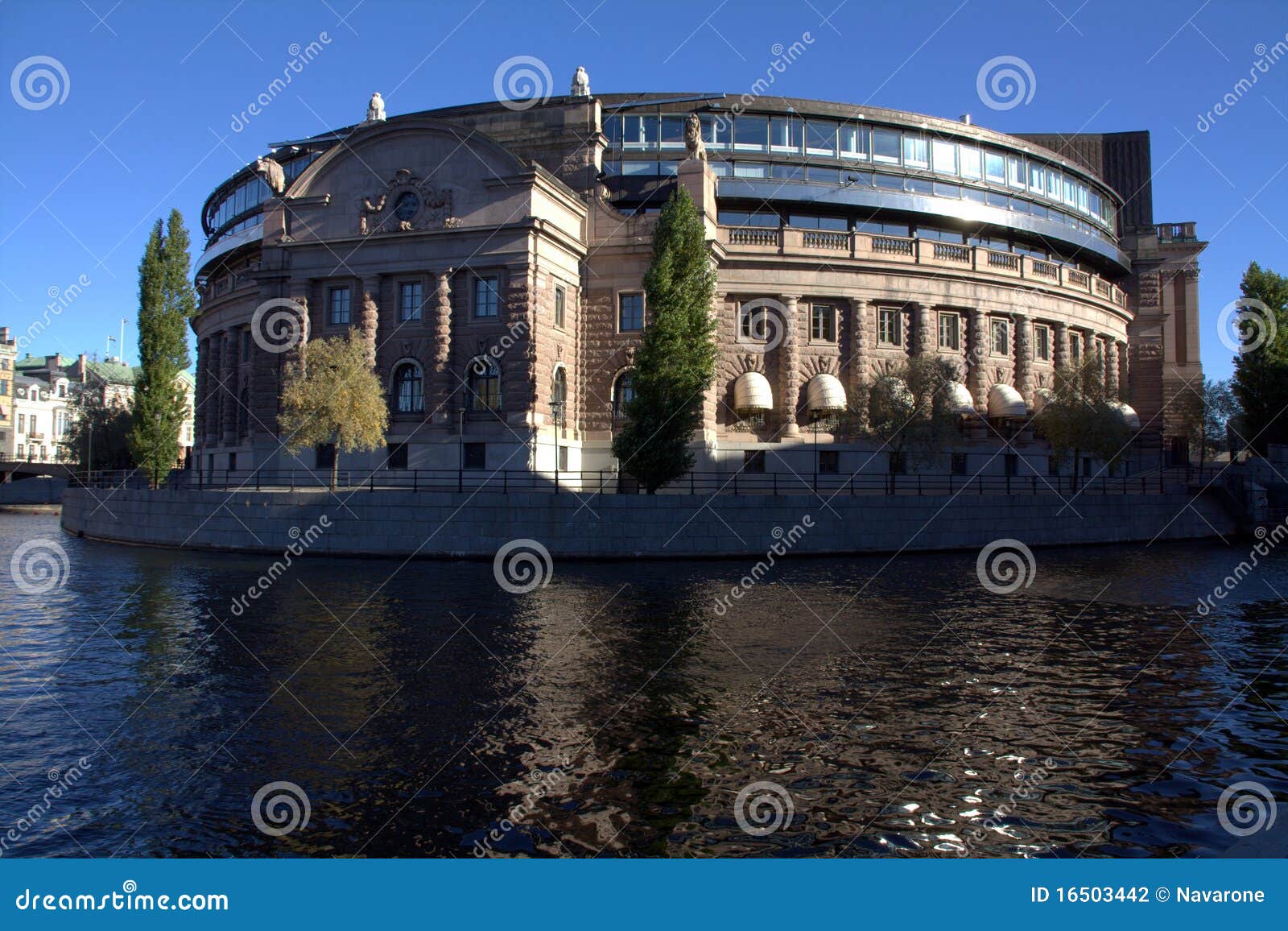 Swedish Parliament Building Stock Photo - Image of landmark ...