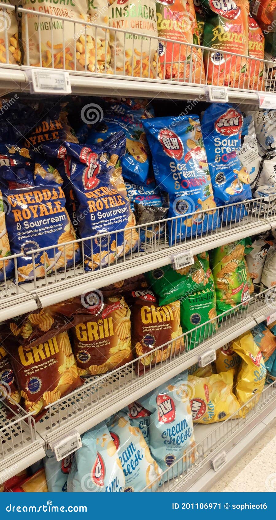 Swedish Potato Chips, Crisps in a Grocery Store Editorial Photo - Image ...
