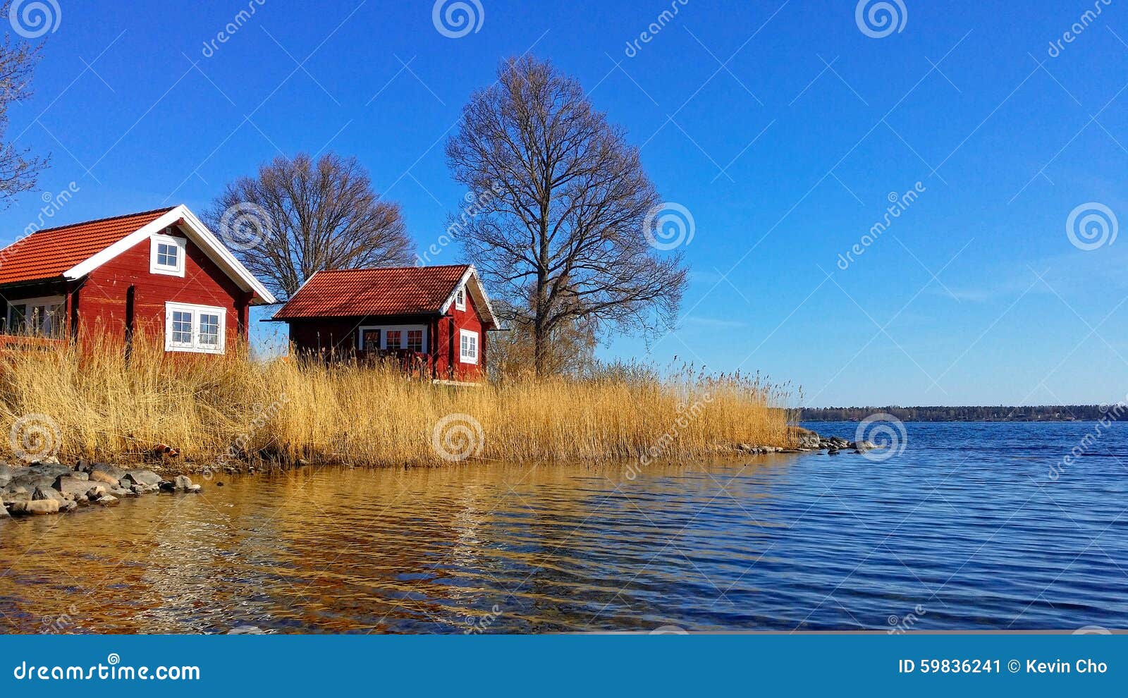 Swedish Red House stock image. Image of water, europe - 59836241