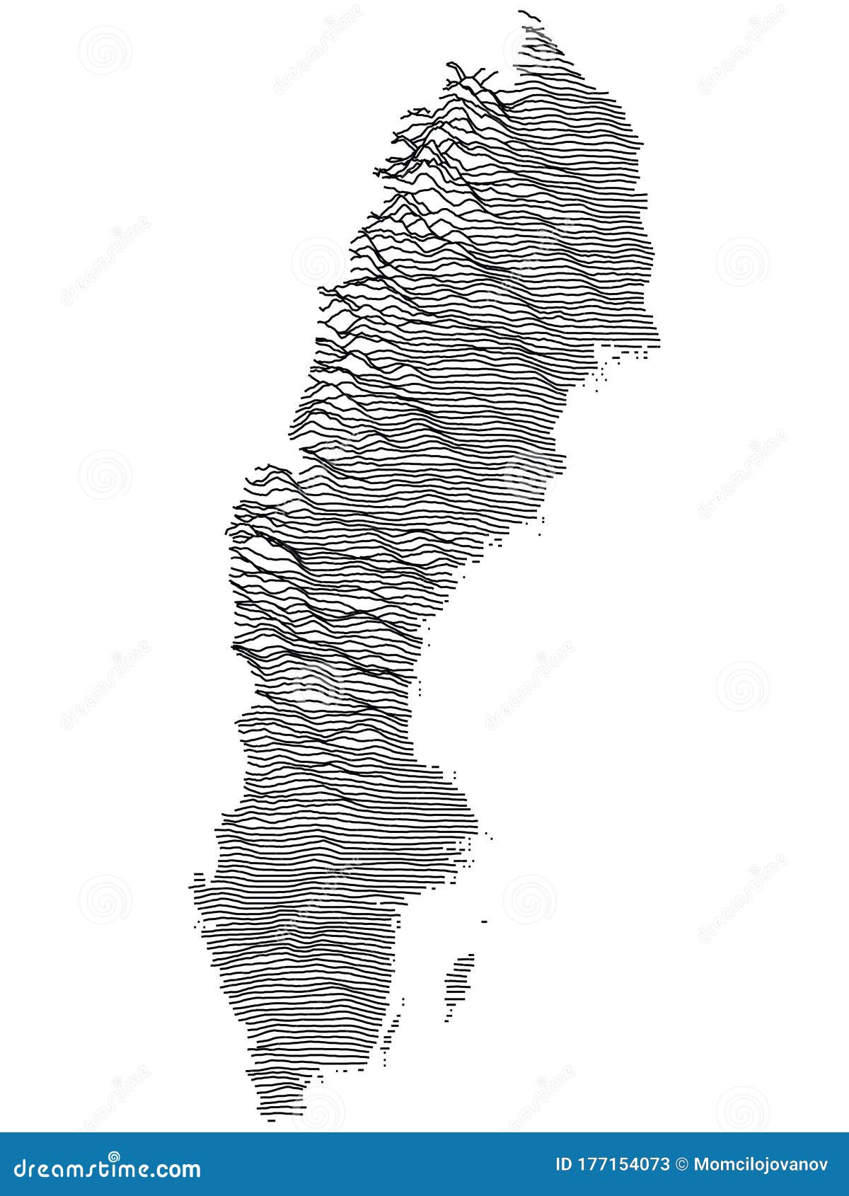 Swedish Relief Map stock vector. Illustration of division - 177154073
