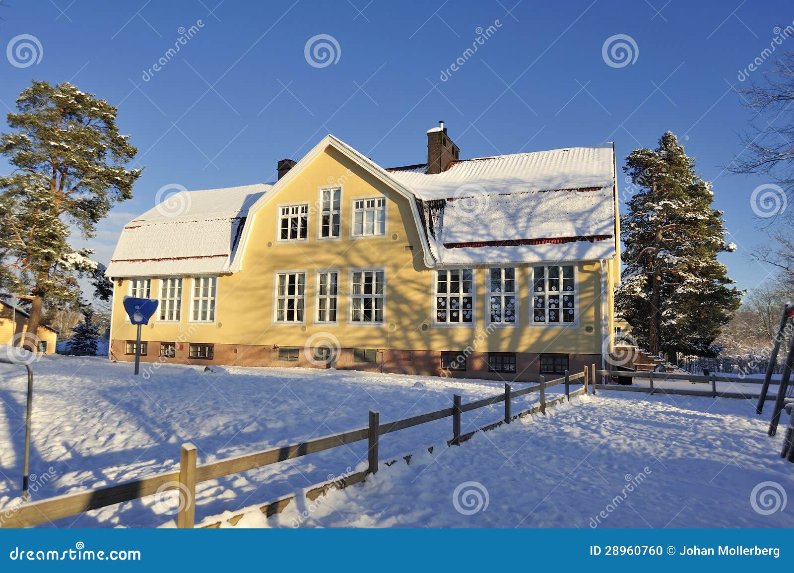 Swedish school stock photo. Image of exterior, nordic - 28960760