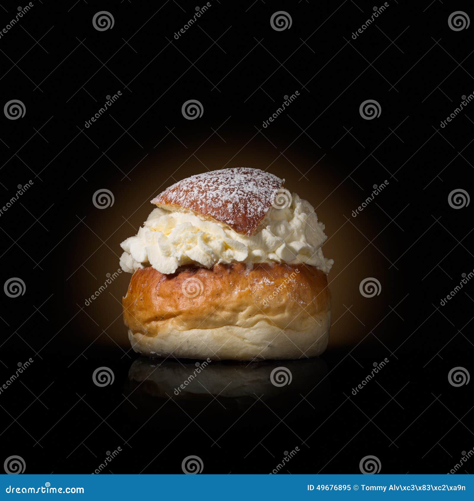 Swedish Semla, Traditional Shrove Bun, Consists Of Light Wheat Bread ...
