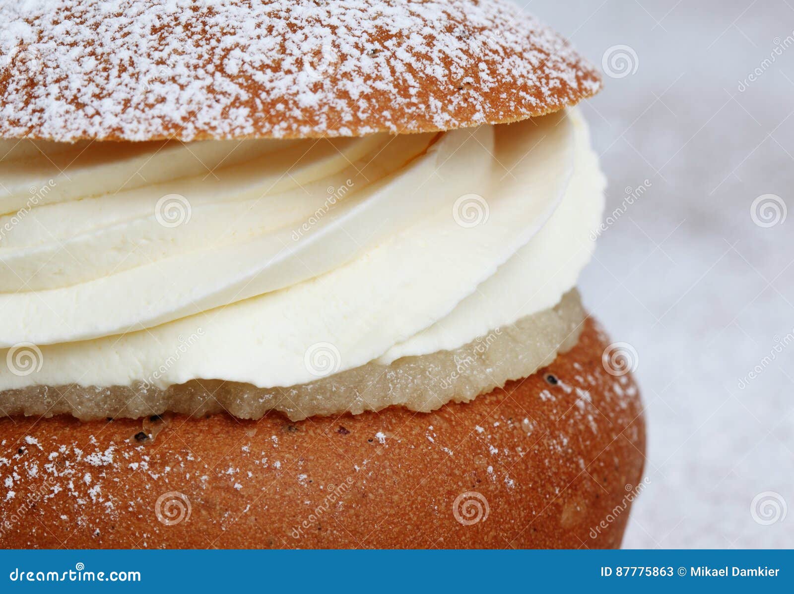 Swedish Semla, Traditional Shrove Bun, Consists Of Light Wheat Bread ...
