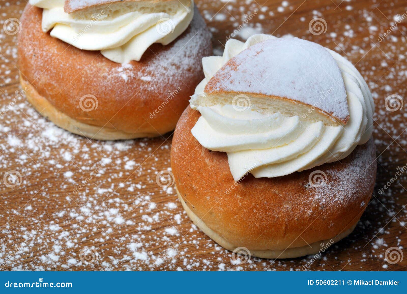 Swedish Semla, Traditional Shrove Bun, Consists Of Light Wheat Bread ...