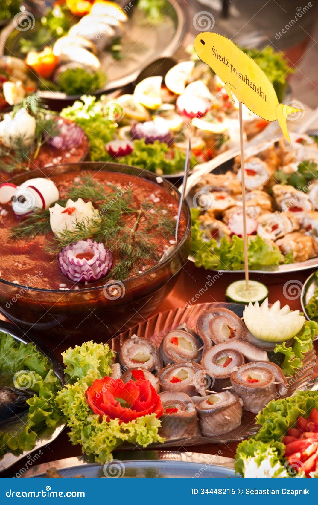 Swedish Table of Fish Dishes Stock Photo - Image of variety, table ...