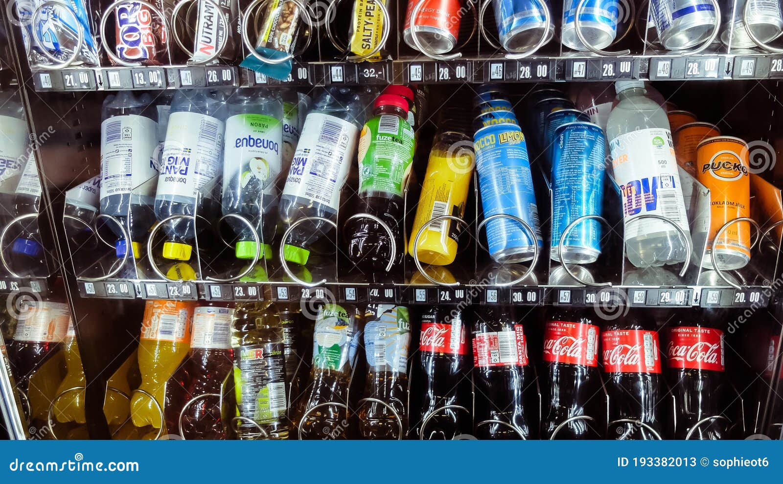Swedish Vending Machine with Snack Food and Beverages. Editorial Stock ...