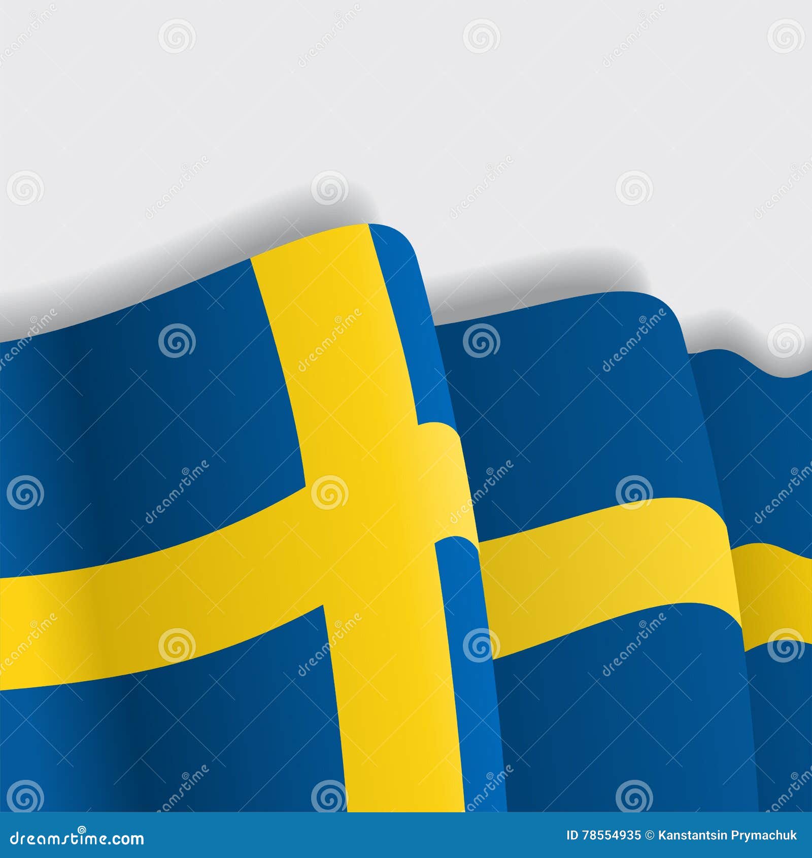 Swedish Waving Flag. Vector Illustration. Stock Vector - Illustration ...