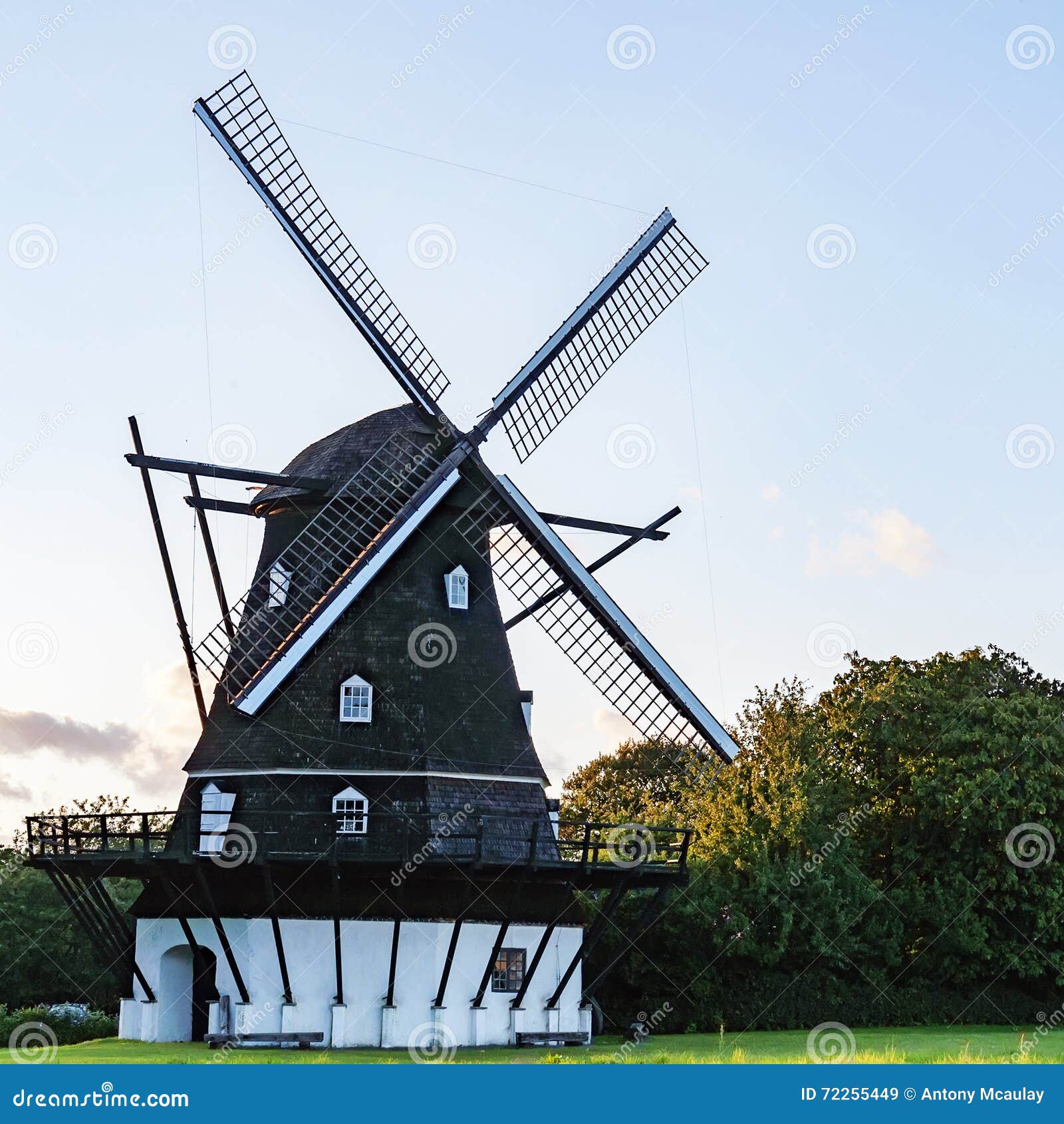 Swedish Windmill stock image. Image of glow, cloud, helsingborg - 72255449