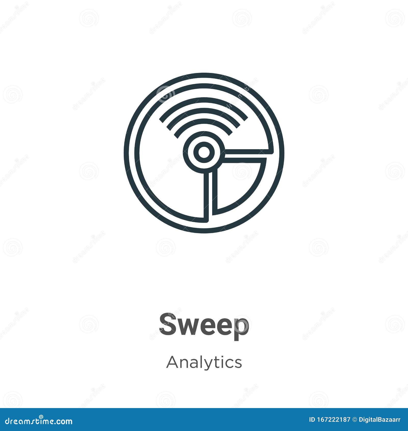 Sweep Outline Vector Icon. Thin Line Black Sweep Icon, Flat Vector ...