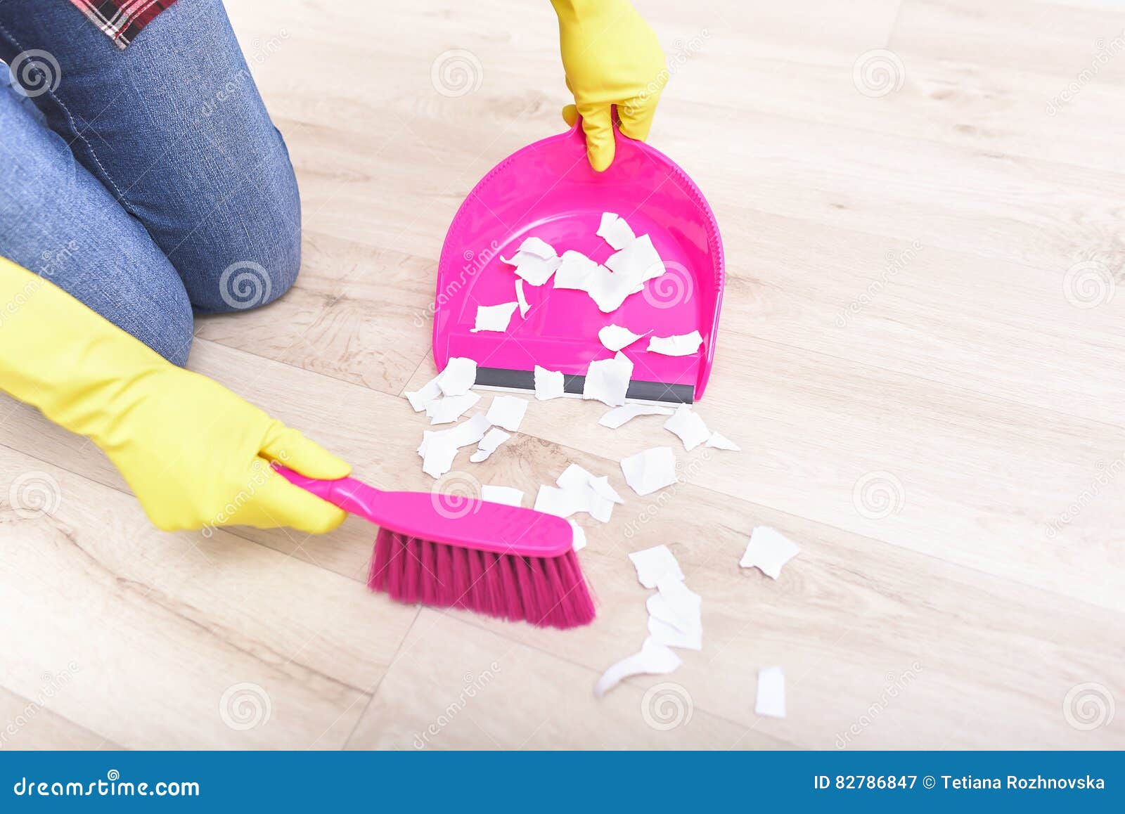 Sweep the Papers on the Floor. Stock Image - Image of brush, bristle ...