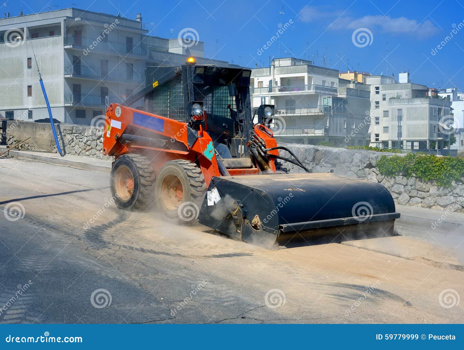 Sweeper Attachments Mini Excavator. Stock Image - Image of excavartor ...