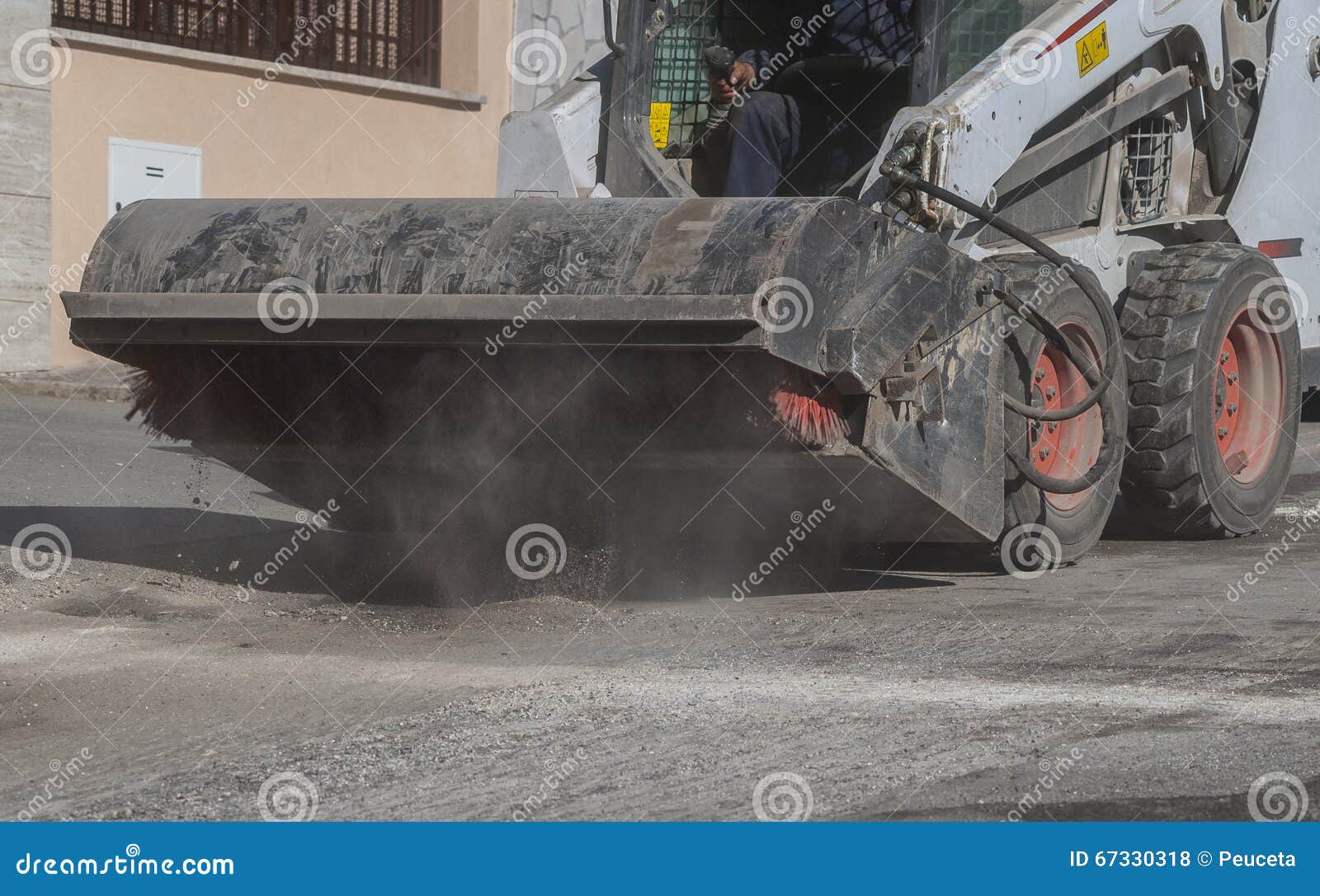 Sweeper Attachments Mini Excavator. Stock Photo - Image of heavy ...