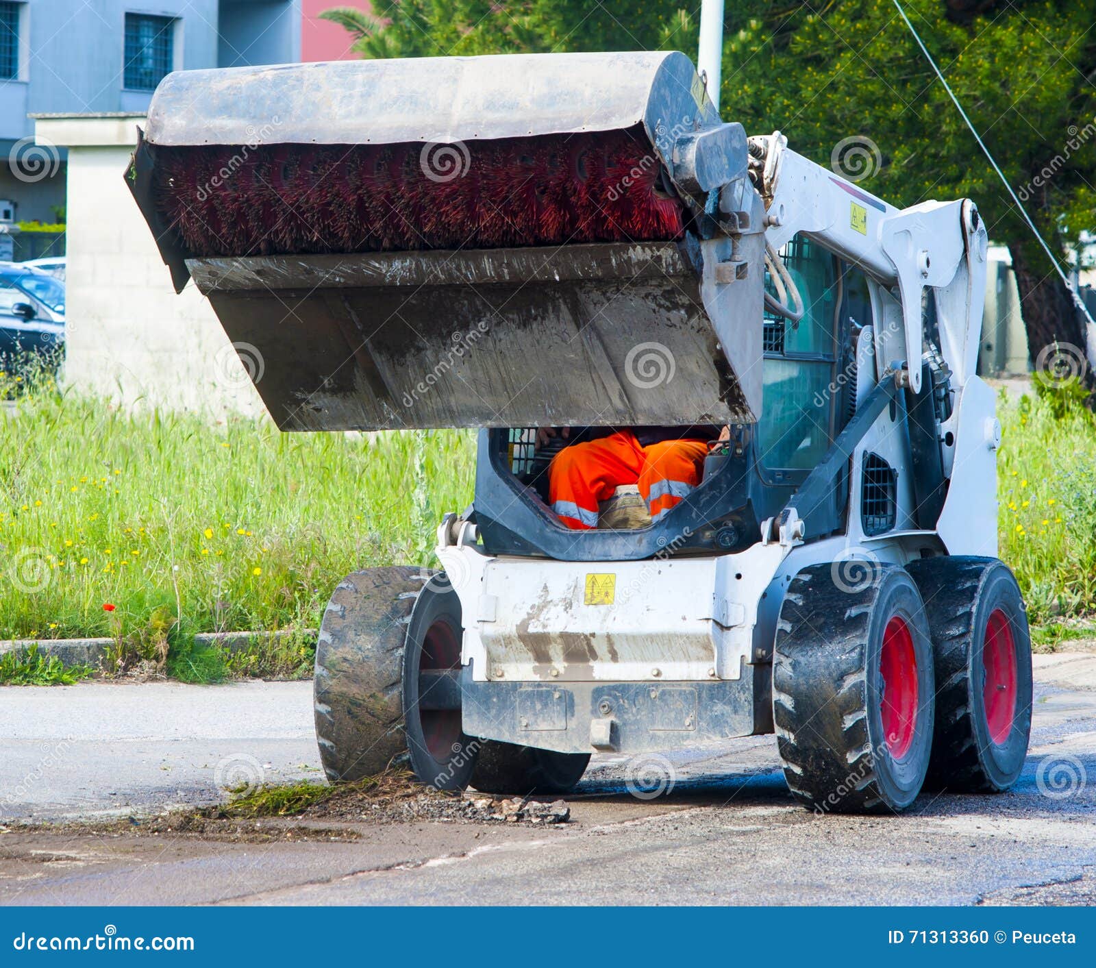 Sweeper Attachments Mini Excavator Stock Photo - Image of dumps, heavy ...